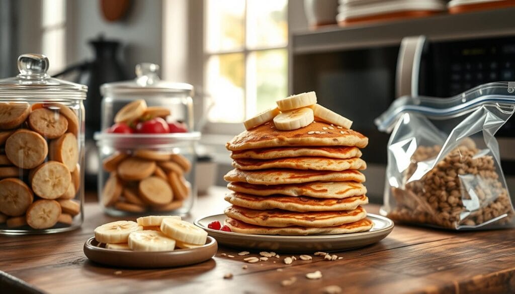 Fluffy Banana and Oat Pancakes for Breakfast